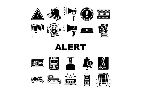 Alert Caution Error Danger Icons Set Vector