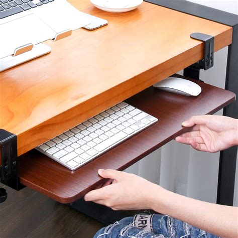 Keyboard Tray Clamp On Under Desk Ergonomic Wrist Rest Desk