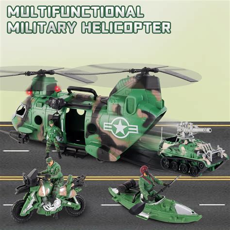 Deao Military Helicopter Toys Set Army Men Playset Army