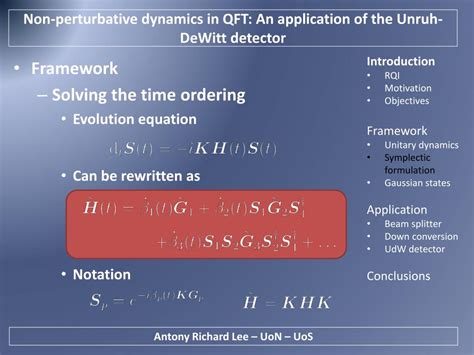Ppt Non Perturbative Dynamics In Qft An Application Of The Unruh Dewitt Detector Powerpoint