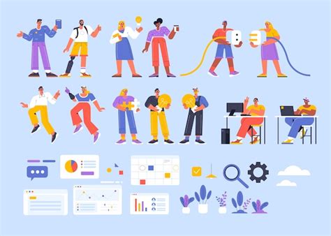 Premium Vector Office Elements Set