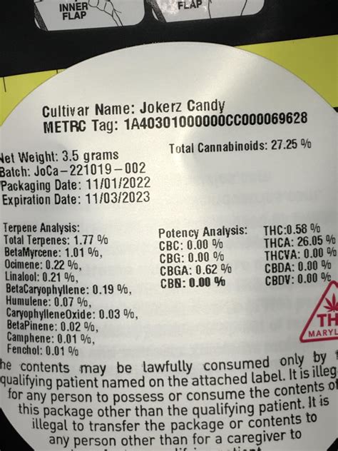 One 3 9 Gram Nug 8th Of Jokerz Candy R Mdents