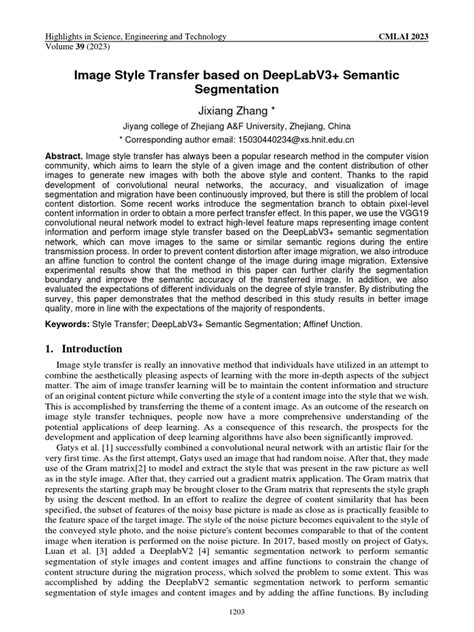 Image Style Transfer Based On Deeplabv3 Semantic S Pdf Image Segmentation Cybernetics
