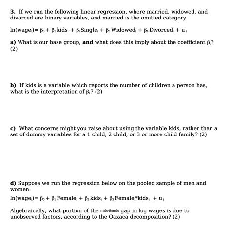 solved if we run the following linear regression where