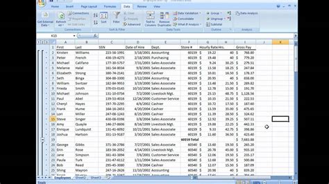 Creating Spreadsheet Subtotals In Microsoft Excel Youtube