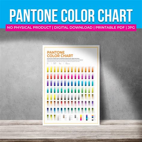 Pantone Color Chart Printable Cmyk Reference Guide Pdf  Etsy