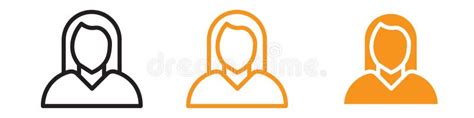 Detailed Female Icon For Gender Representation And User Profiles Essential For Illustrating