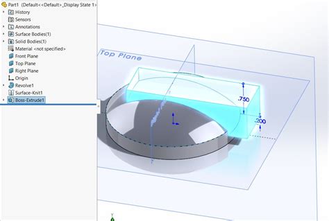 extruded cut to curved surface r solidworks