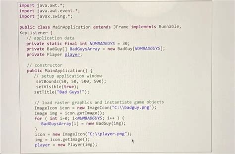 Solved 31 81 Consider The Simple Java Game Bad Guys