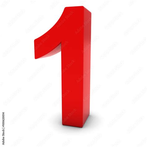 Red 1 3d Number One Isolated On White Stock Illustration Adobe Stock