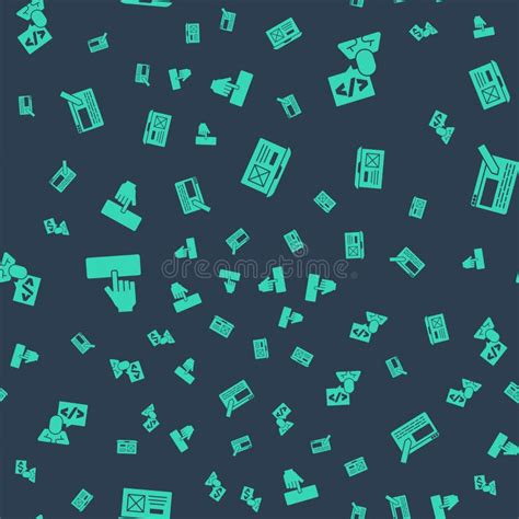 Set Ui Or Ux Design Front End Development Keyboard And On Seamless Pattern Vector Stock