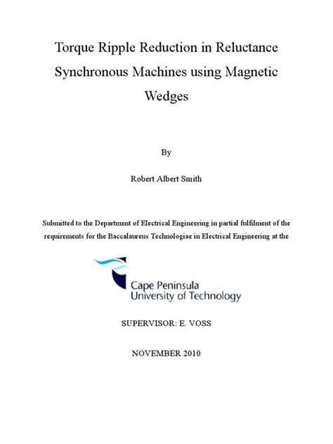 Analysis Of Torque Ripple Reduction In A Reluctance Synchronous Machine Through The Optimization