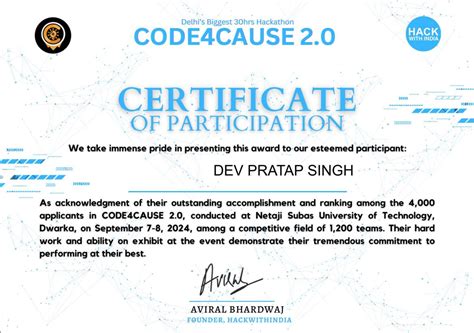Dev Pratap Singh On Linkedin 🚀 Had An Amazing Experience Participating In The Code4cause20