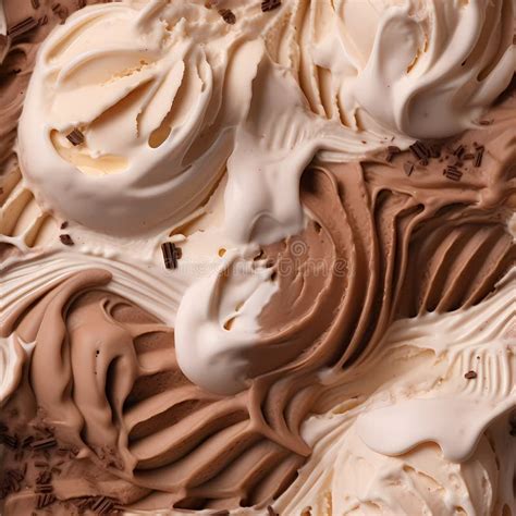 Two Tone Ice Cream Chocolate And Vanilla Flavors In Seamless Pattern
