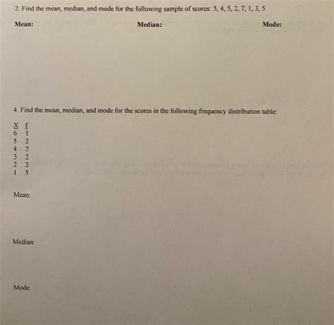 Solved Find The Mean Median And Mode For The Following Chegg