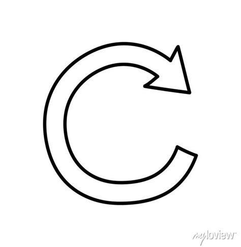 Clockwise Rotating Arrow Icon Hand Drawn Vector Illustration Posters For The Wall • Posters