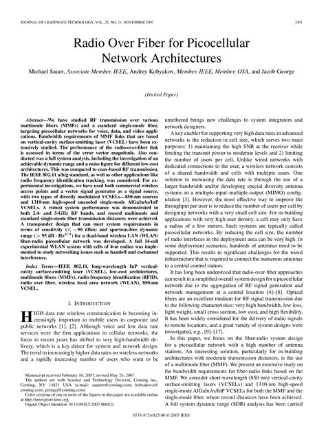 Pdf Radio Over Fiber For Picocellular Network Architectures Dokumen Tips