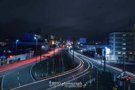 長時間露光で車の光跡写真レーザービームを撮る RITO photograph