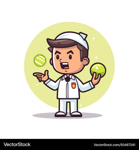 Cute Nurse Cartoon Character In A Flat Style Vector Image
