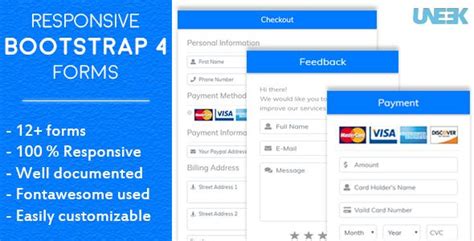 Responsive Bootstrap 4 Forms Content Delivery Network Social Share