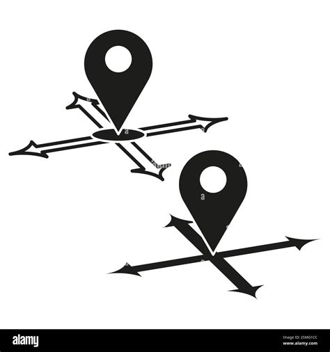 Location Pin Icon Directional Arrow Symbol Navigation Position Sign