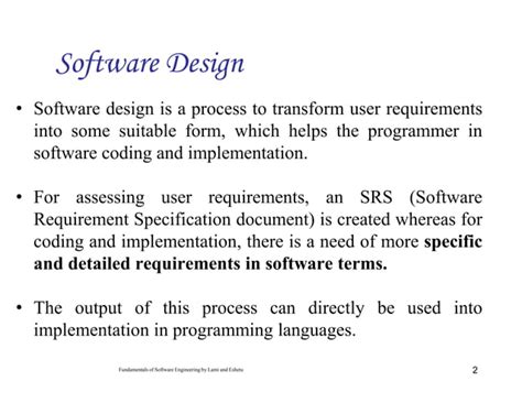 Chapter 5 Software Design Of Software Engineeringpptx