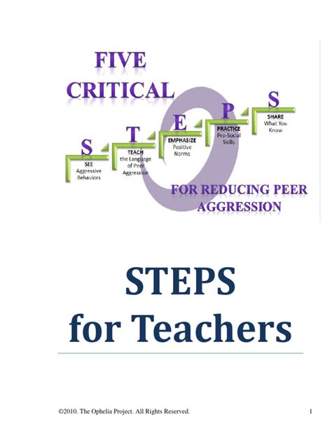 Steps For Teachers Reduce Peer Aggression Pdf Aggression Bullying