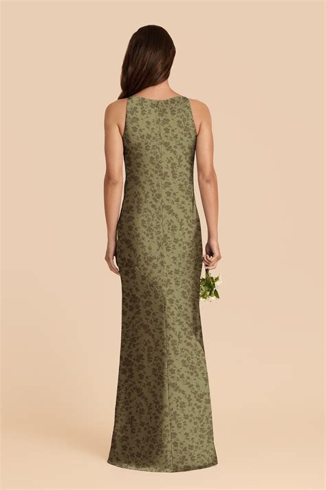Olive Green Floral Bridesmaid Dresses Birdy Grey