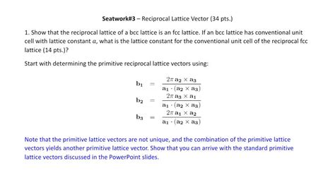 1 Show That The Reciprocal Lattice Of A Bcc Studyx