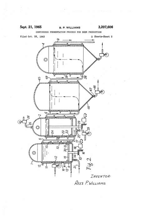 Patent No 3207606a Continuous Fermentation Process For Beer Production