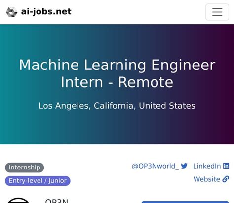 [hiring][internship] machine learning engineer intern remote in los angeles california
