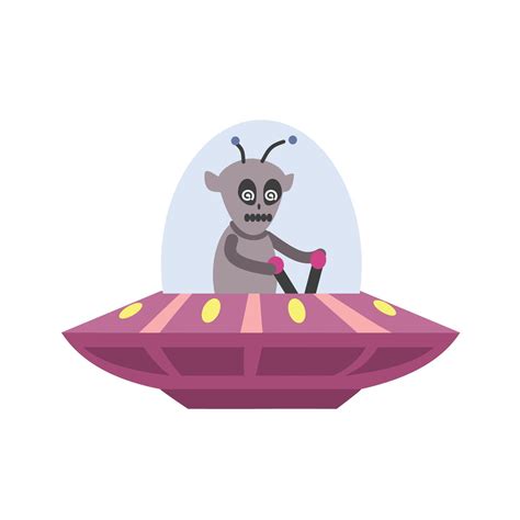 Cockroach Cartoon Alien Planet Cockroach Space Exploration Alien With Purple Ufo Spaceship