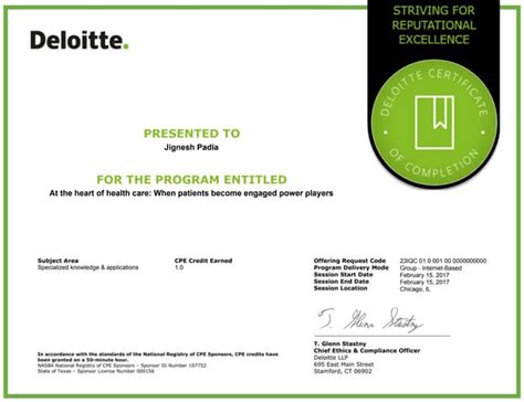 Certificate From Deloitte Pdf