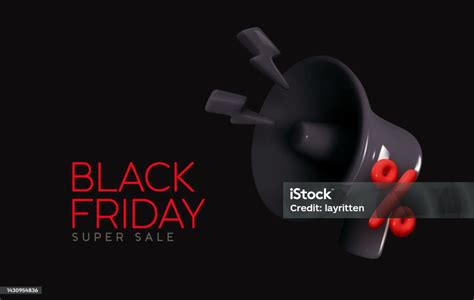 블랙 프라이데이 슈퍼 세일 사실적인 3d 만화 스타일 요소 검은 메가폰 번개가있는 라우드 스피커 퍼센트 기호가있는 프로모션 배경 프로모션 배너 웹 포스터 벡터 예시 0명에