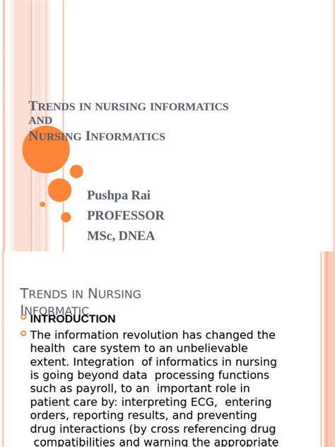 Nursing Informatics Trends And Insights Pdf Health Informatics