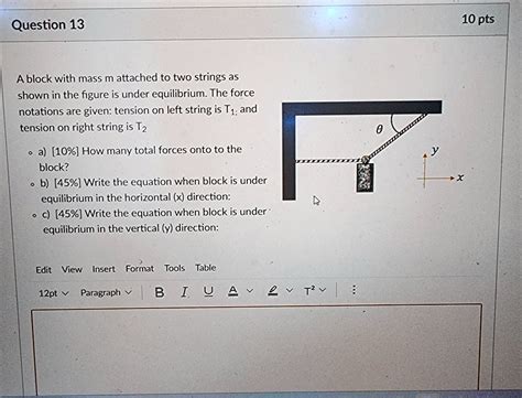 Solved Texts 10 Pts Question 13 A Block With Mass M Attached To Two