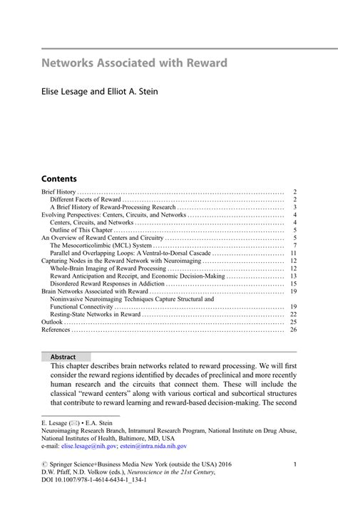 Pdf Networks Associated With Reward