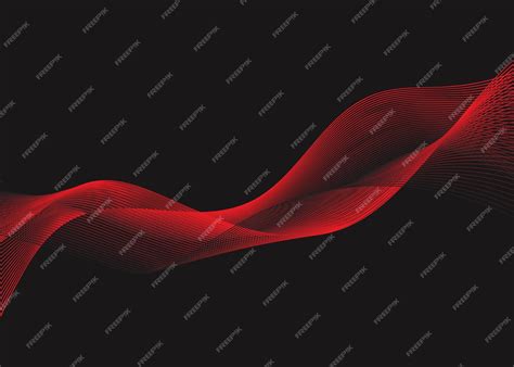 Premium Vector A Red Wavy Line Design With Black Color Background