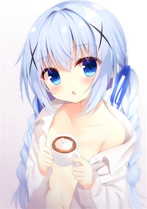 Hiragana Iroiro Kafuu Chino Gochuumon Wa Usagi Desu Ka Light Blue Hair Highres Girl Blue