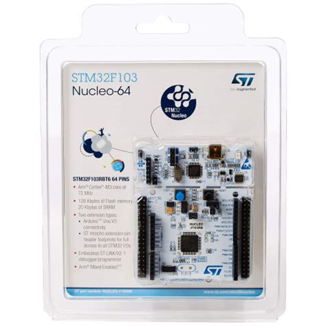 Stm32 Nucleo64 Development Board With Stm32f103rb Mcu Supports Arduino