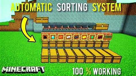 automatic sorting system in minecraft p e 1 20 youtube