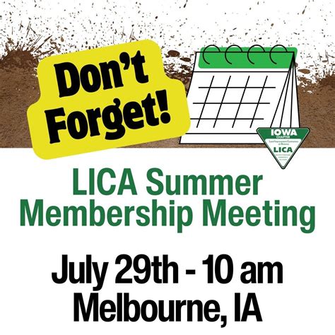 📆iowa Lica Members Be Sure To Mark Your Calendars And Plan To Attend Our Summer Membership