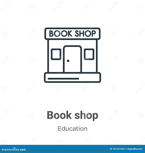 Book Shop Outline Vector Icon Thin Line Black Book Shop Icon Flat