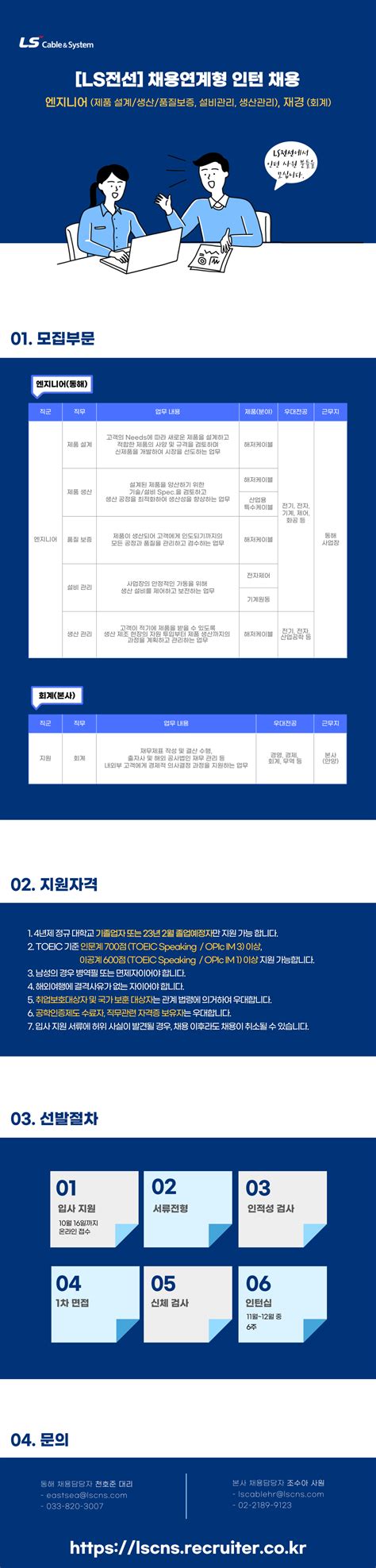 Ls전선 채용공고 하반기 채용연계형 인턴 채용 2022년 채용