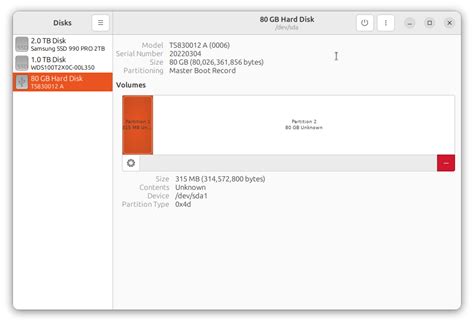 Partitioning Gnome Disks Partition Type Mismatch On Ide Drive Not