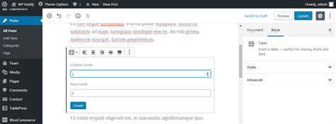 How To Create Tables In Wordpress Easy Guide Wp Daddy