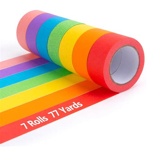Vgoodall 7pcs Colored Masking Tape Washi Tape Set For Arts