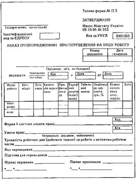 зразок бланку типова форма п 3 наказу про надання відпустки Руководства Инструкции Бланки