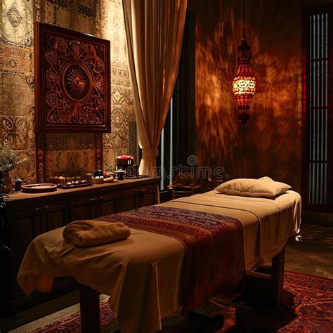 Spa Salon Interior Massage Room Indian Aesthetic Spa Salon Stock