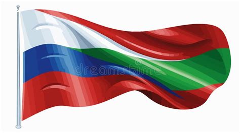 Dagestan Flag Vector Cartoon Vector Illustration Stock Vector